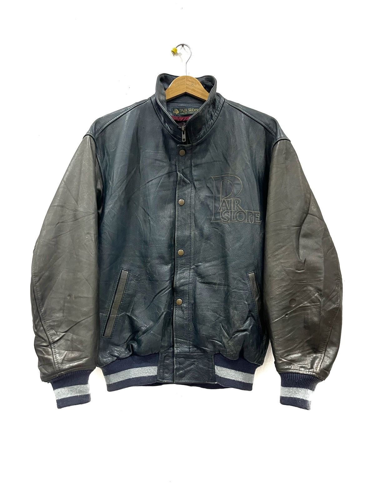 Vintage Vintage PAIR SLOPE Leather Varsity Jacket | Grailed
