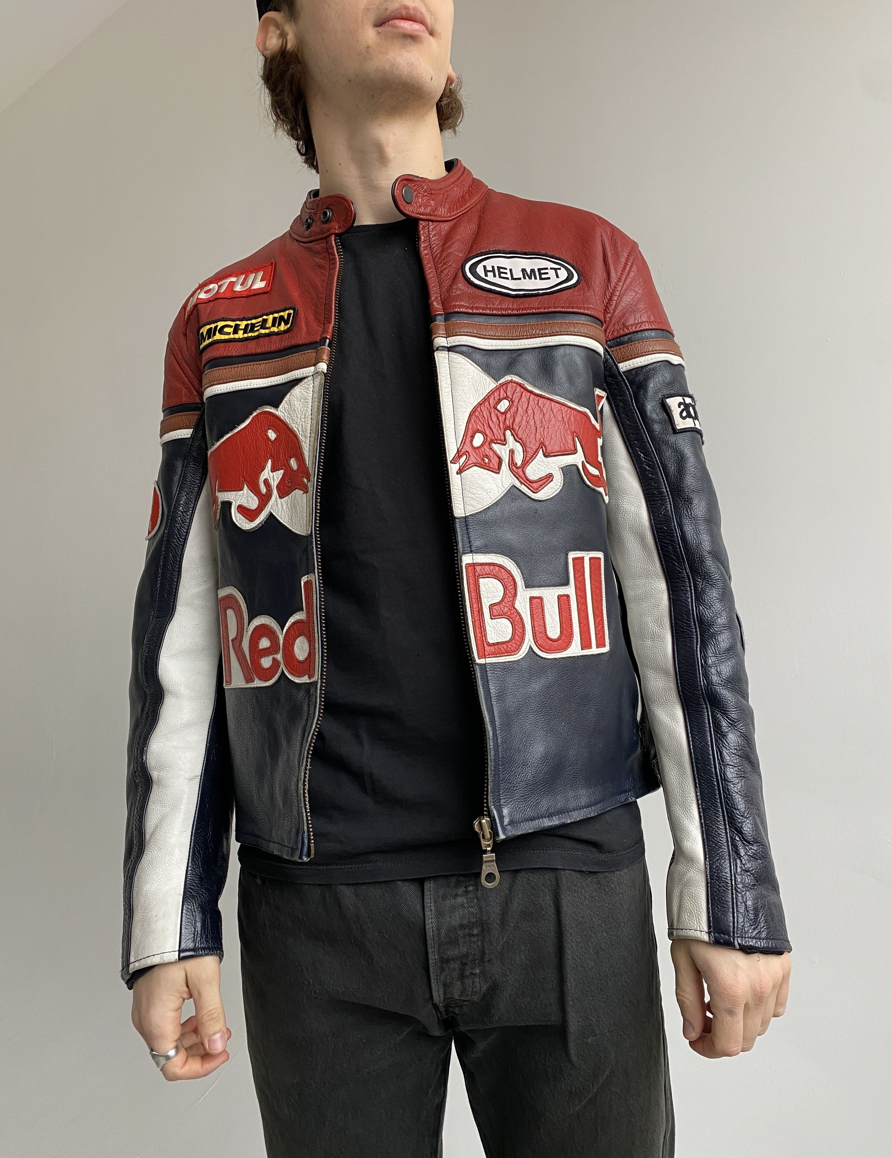 Red Bull × Vintage Rare Vintage Red Bull Motorcycle Racing Jacket ...
