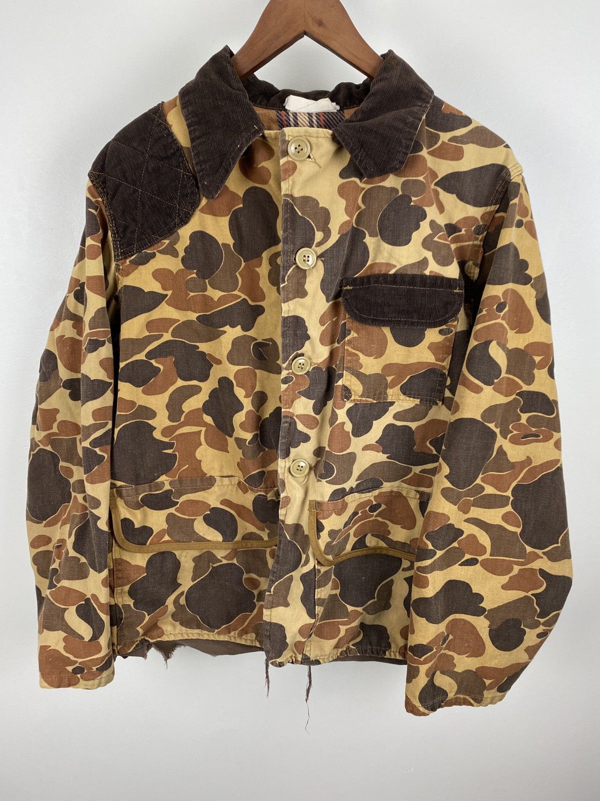 Vintage 1980s Duck Camo Distressed Hunting Jacket Brown/Rust - M | Grailed