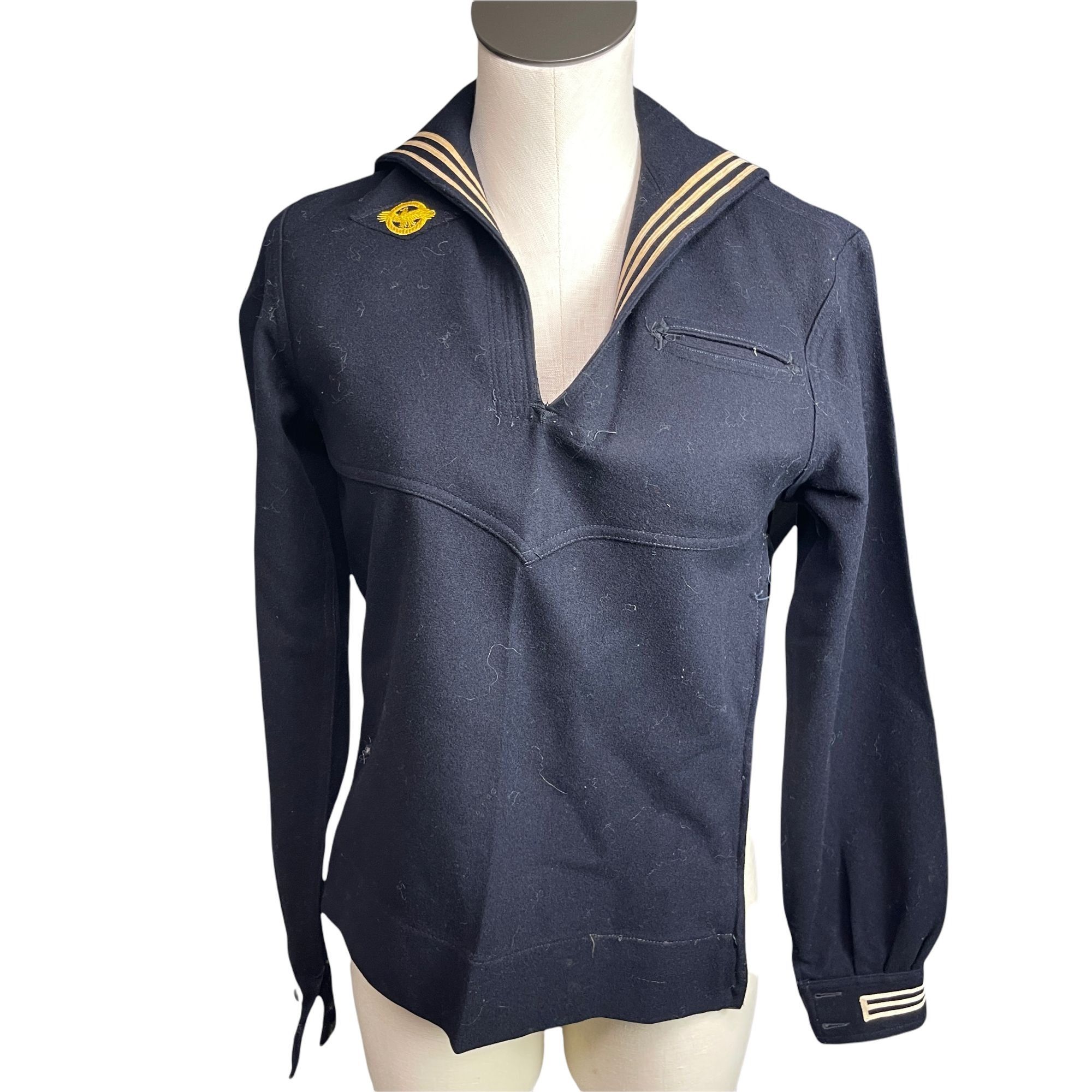 Naval Clothing Factory Vintage USS Navy Sailor Wool Uniform Shirt S ...