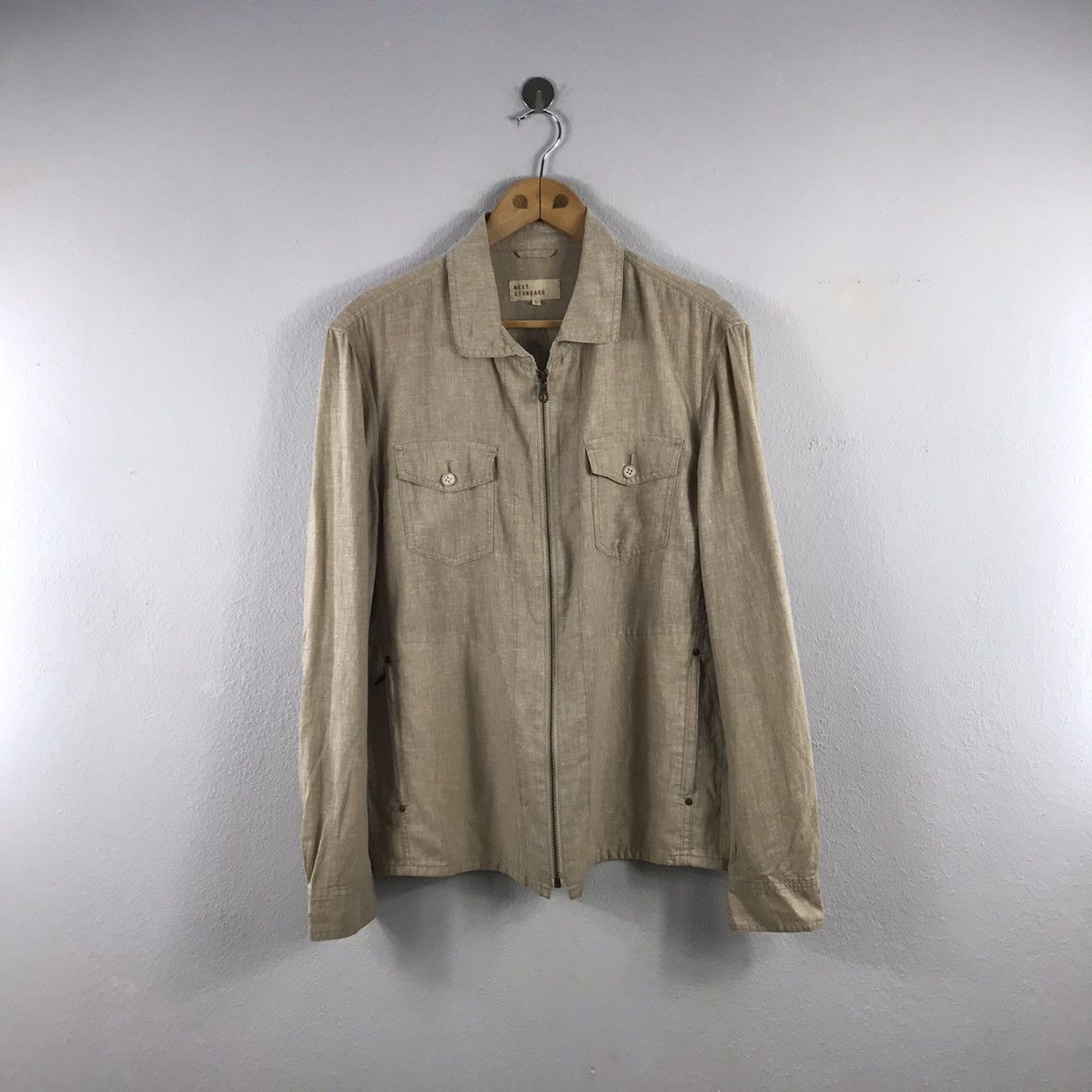 Next Next Standard Light Double pocket minimalist linen jacket | Grailed