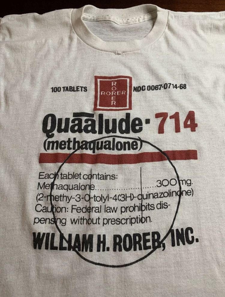 Vintage Vintage Quaalude T Shirt Drug Pharmaceutical 70s 80s Rare | Grailed