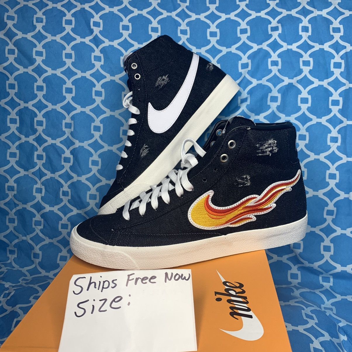 Nike Nike Blazer Mid 77’ Vintage Fire Flame Distressed swoosh New | Grailed