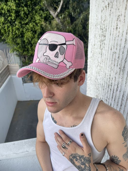 Custom Bedazzled Skull Trucker Hat | Grailed