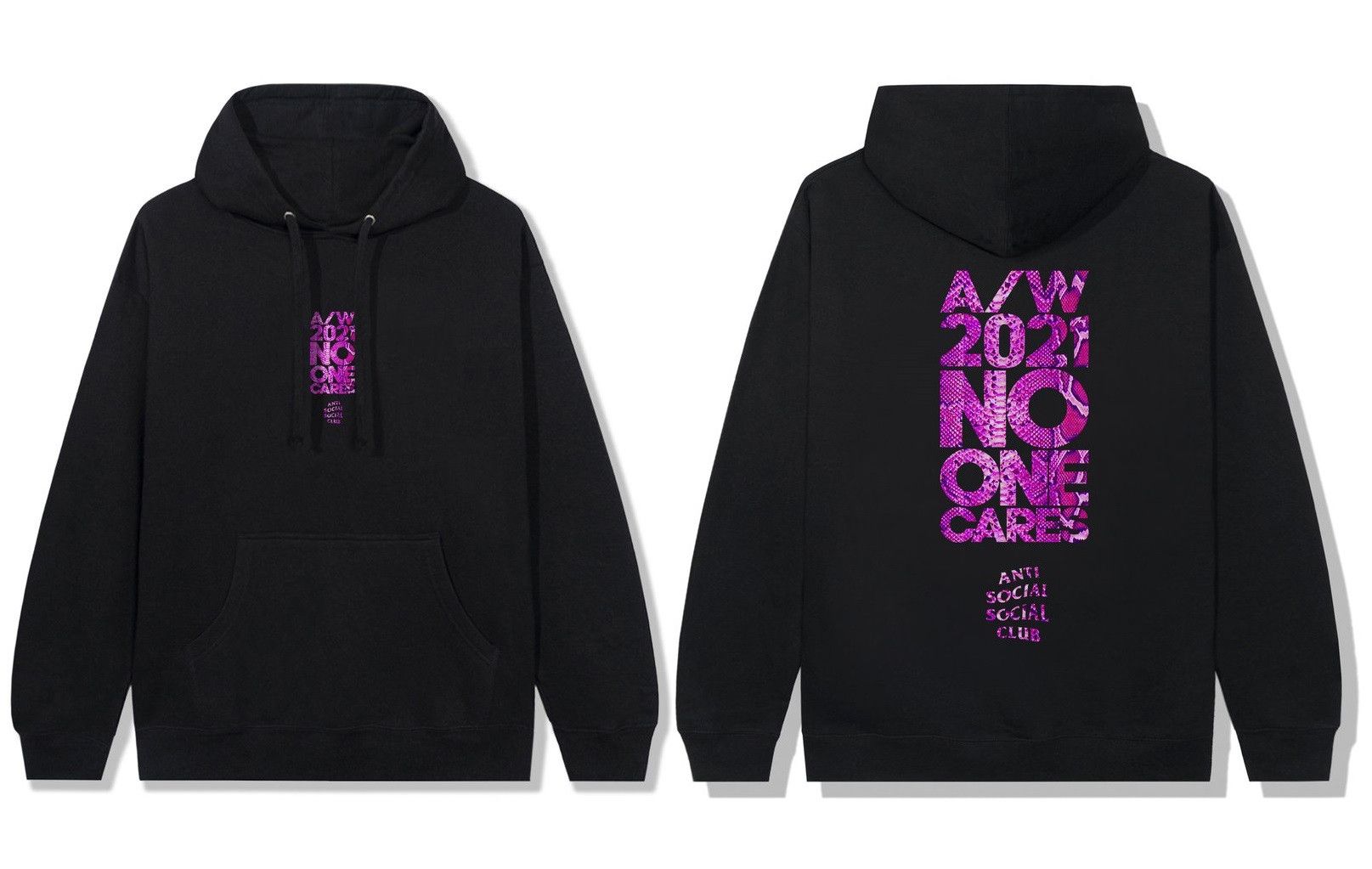 Anti Social Social Club DS AW21 Purple ASSC No One Cares No1 Curr Black ...