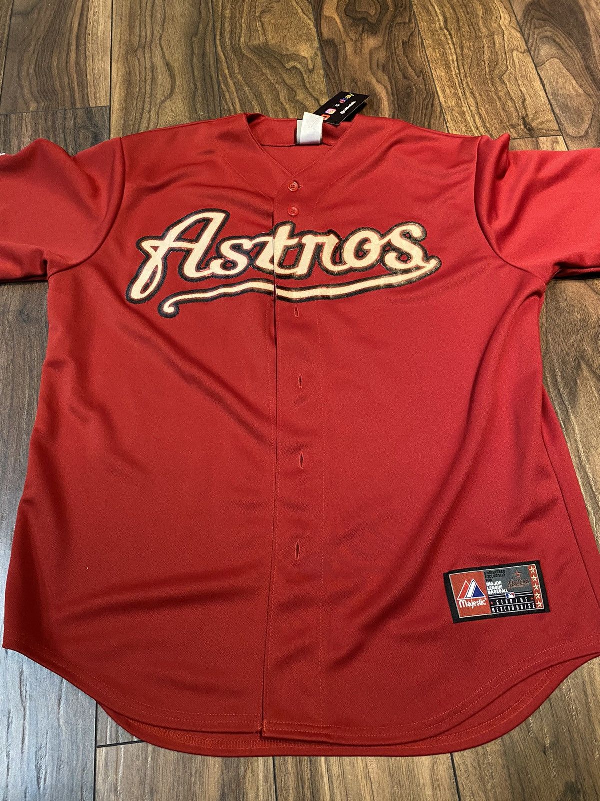 Majestic × Vintage Vintage Brick Red Houston ASTROS Jersey Red L | Grailed