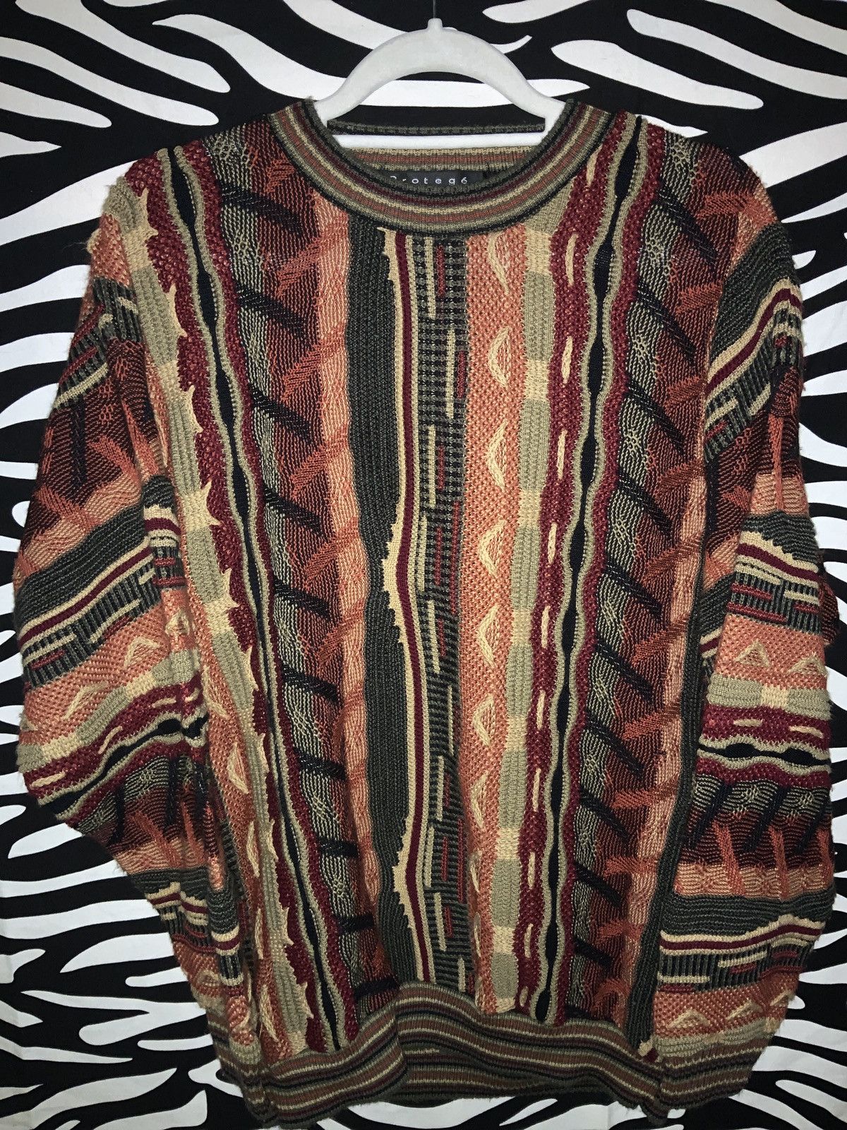 Vintage Protégé coogi style 3d texture sweater | Grailed