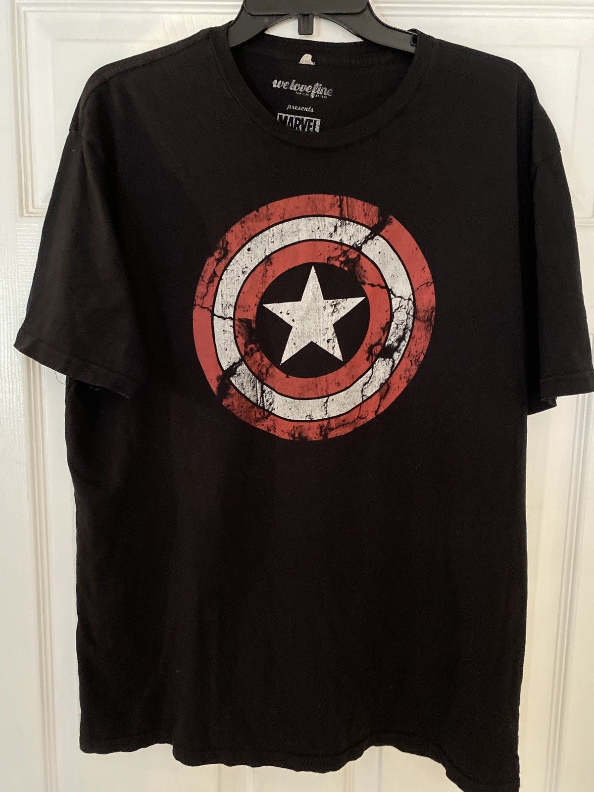 Marvel Comics Classic captain America cracked shield logo | Grailed