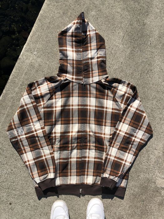 Bape a bathing ape brown plaid full zip hoodie nigo style | Grailed