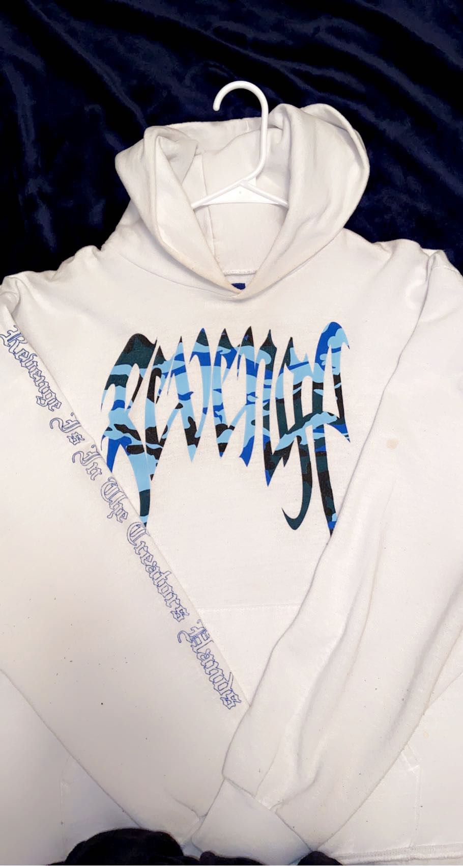 Revenge Revenge Blue Camo white hoodie | Grailed