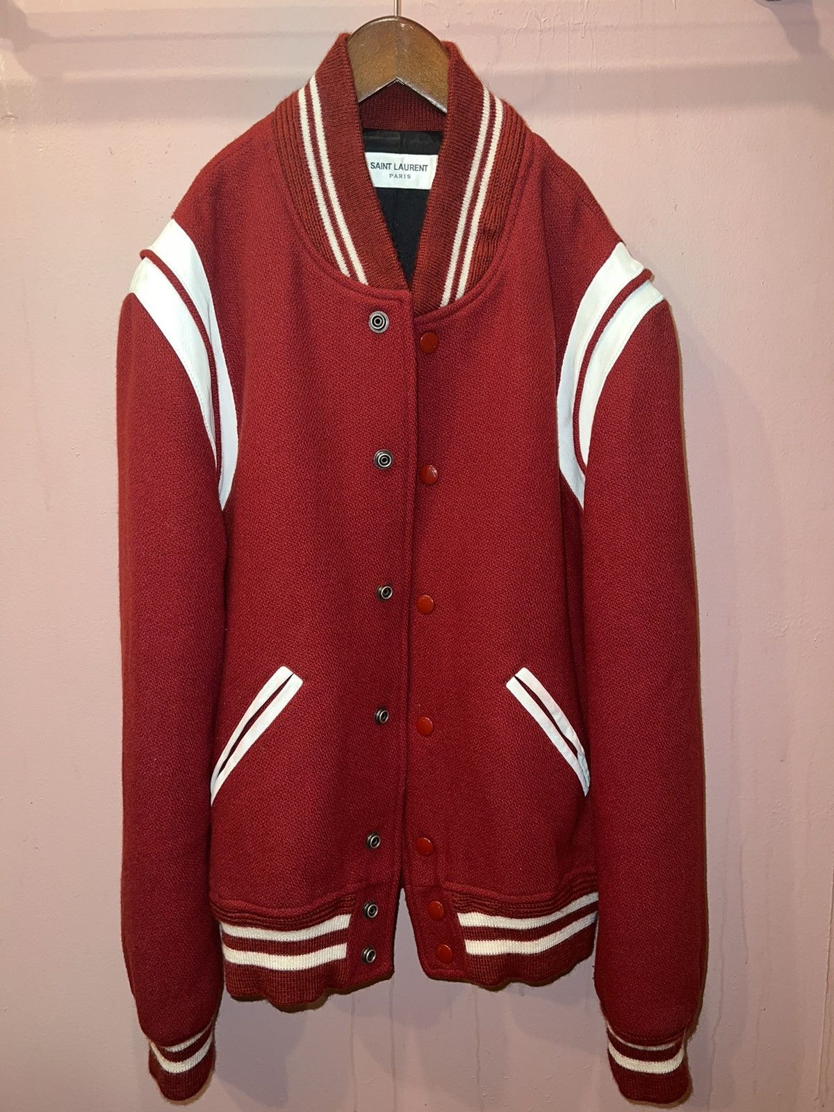 Saint Laurent Paris Saint Laurent red teddy jacket | Grailed