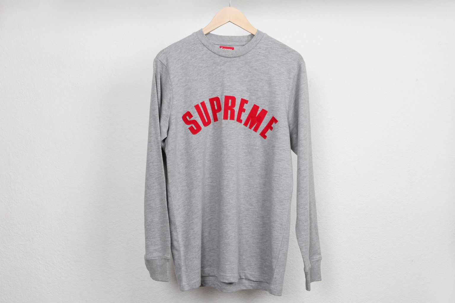 Supreme SUPREME ARC GREY RED NEW YORK CITY TEE LONG SLEEVE T-SHIRT MEN ...