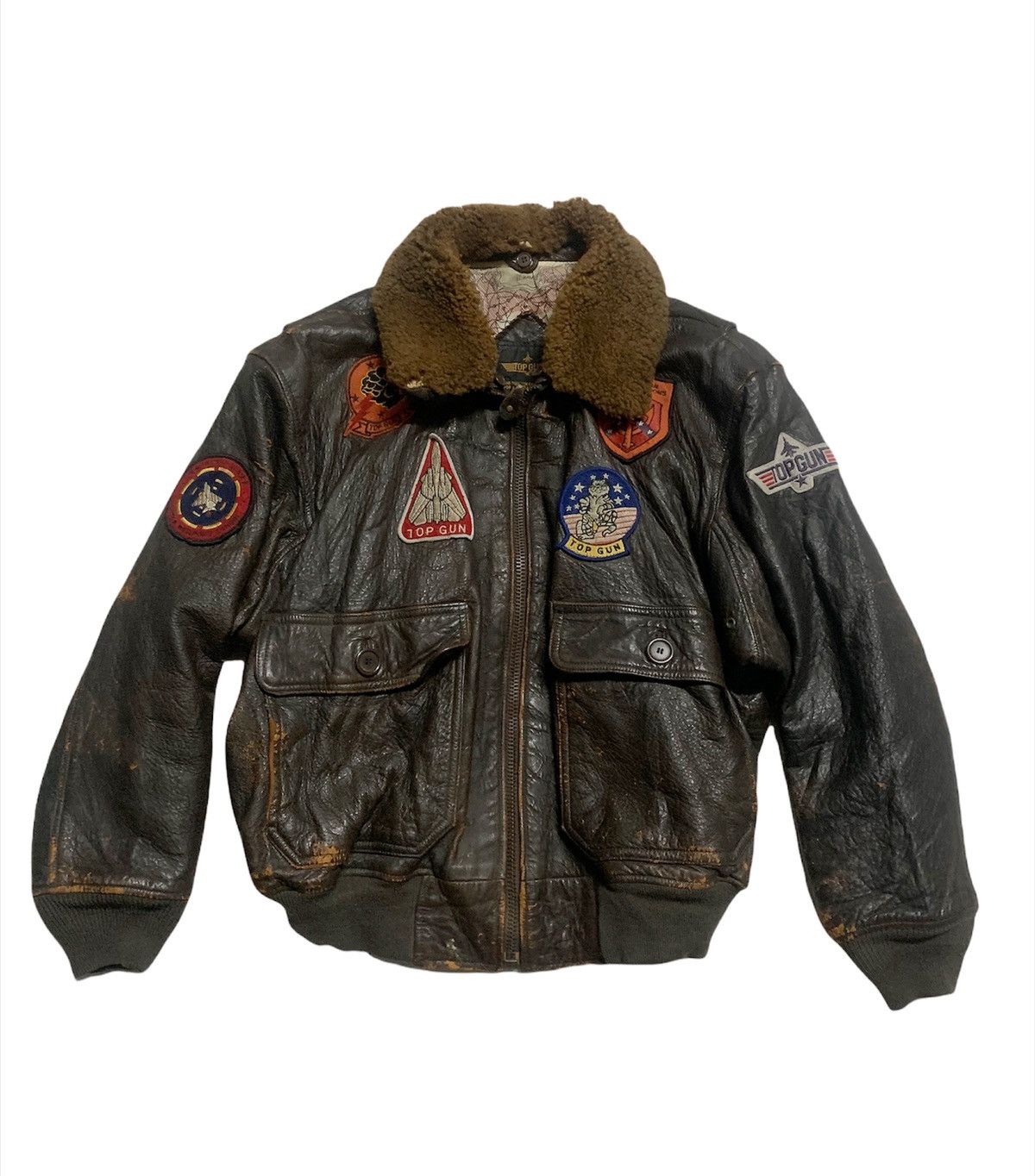Vintage Must gone! Vintage Top Gun movie USAF leather flight jacket ...