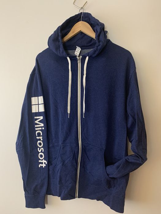 Vintage AUTHENTIC VTG MICROSOFT NAVY HOODIE ZIP UP | Grailed