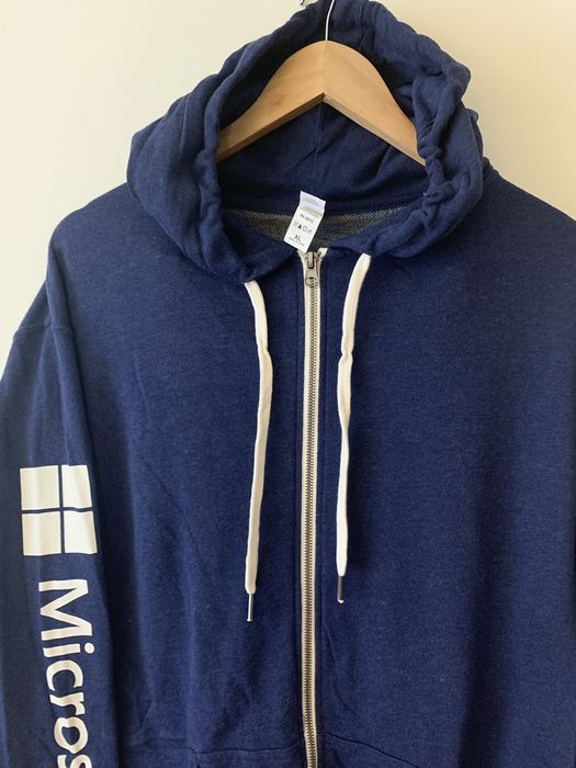 Vintage AUTHENTIC VTG MICROSOFT NAVY HOODIE ZIP UP | Grailed