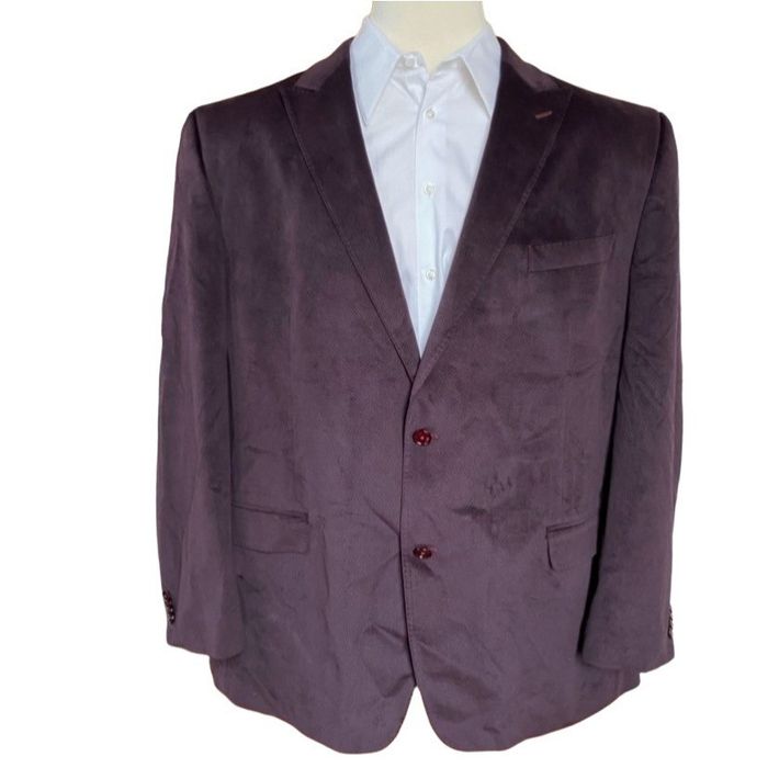 Sean John Sean John Blazer Velvet Velour Purple Suit Sports Coat 50L ...