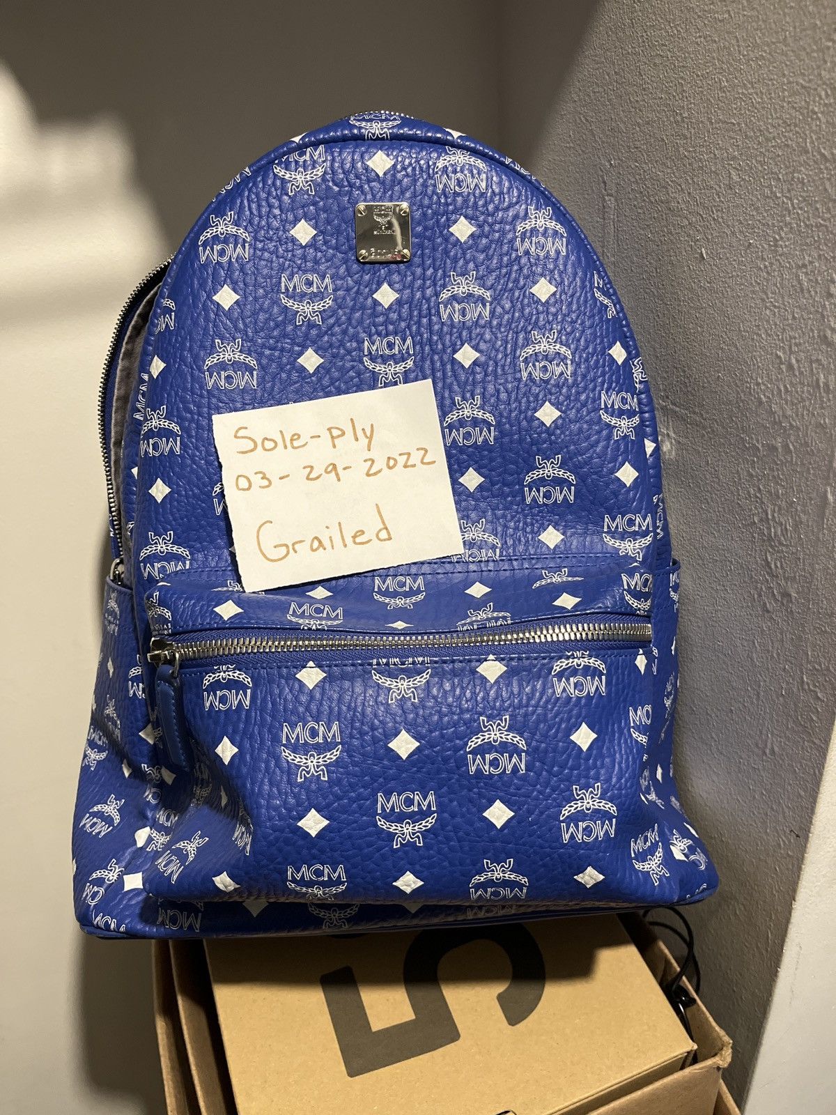MCM Blue Mcm backpack | Grailed