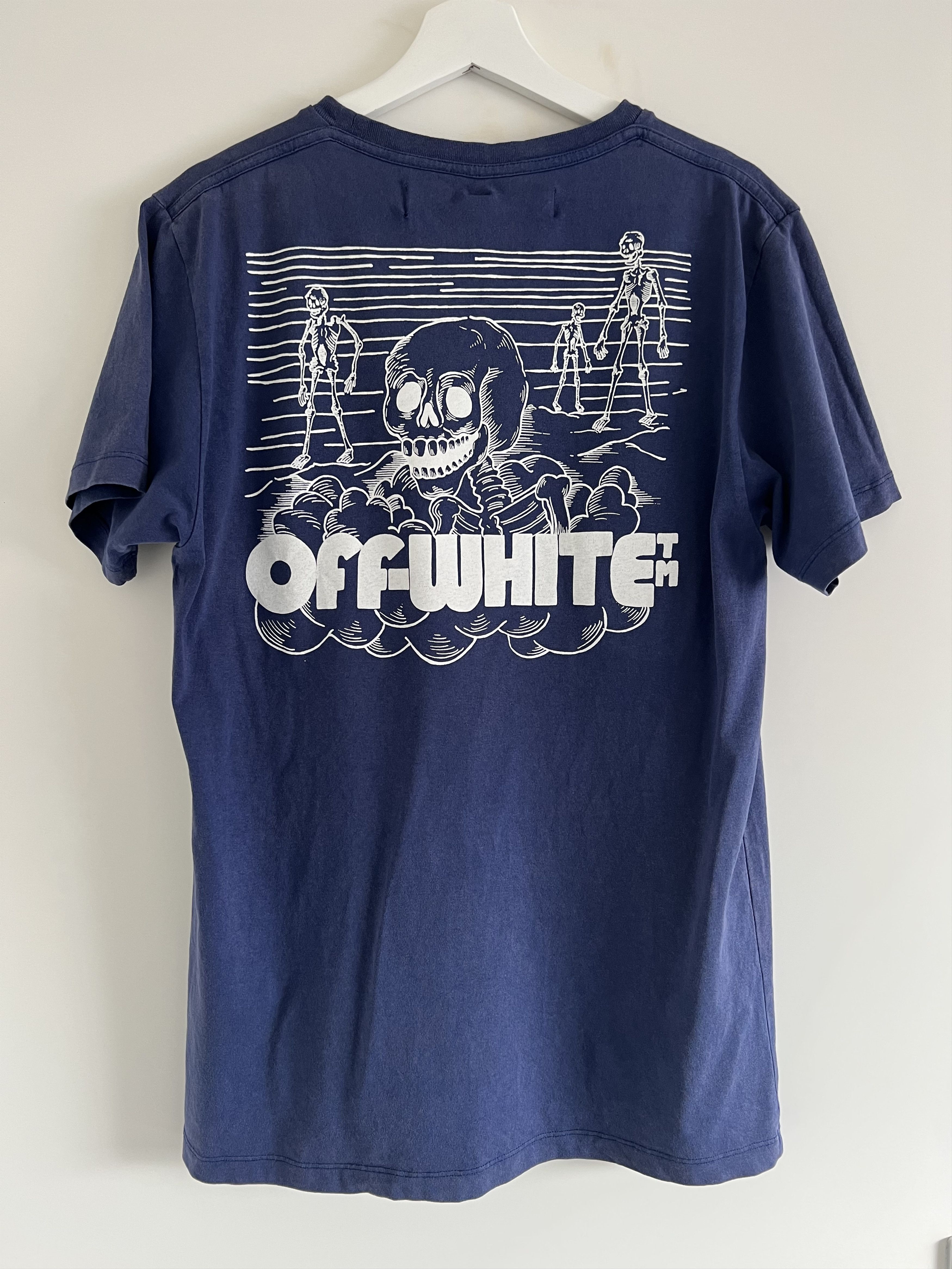 Off-White Off-White Skeleton Skull Blue Shirt | Grailed