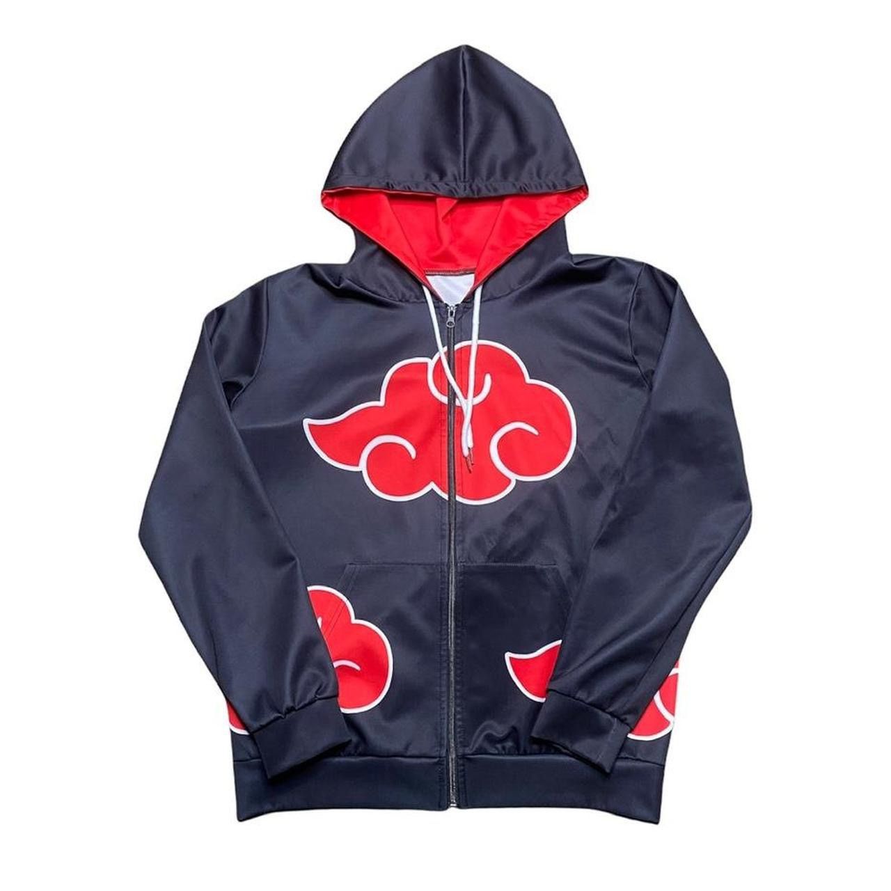 Other 🎱 Naruto akatsuki cloud black & red polyester zip-up hoodie | Grailed