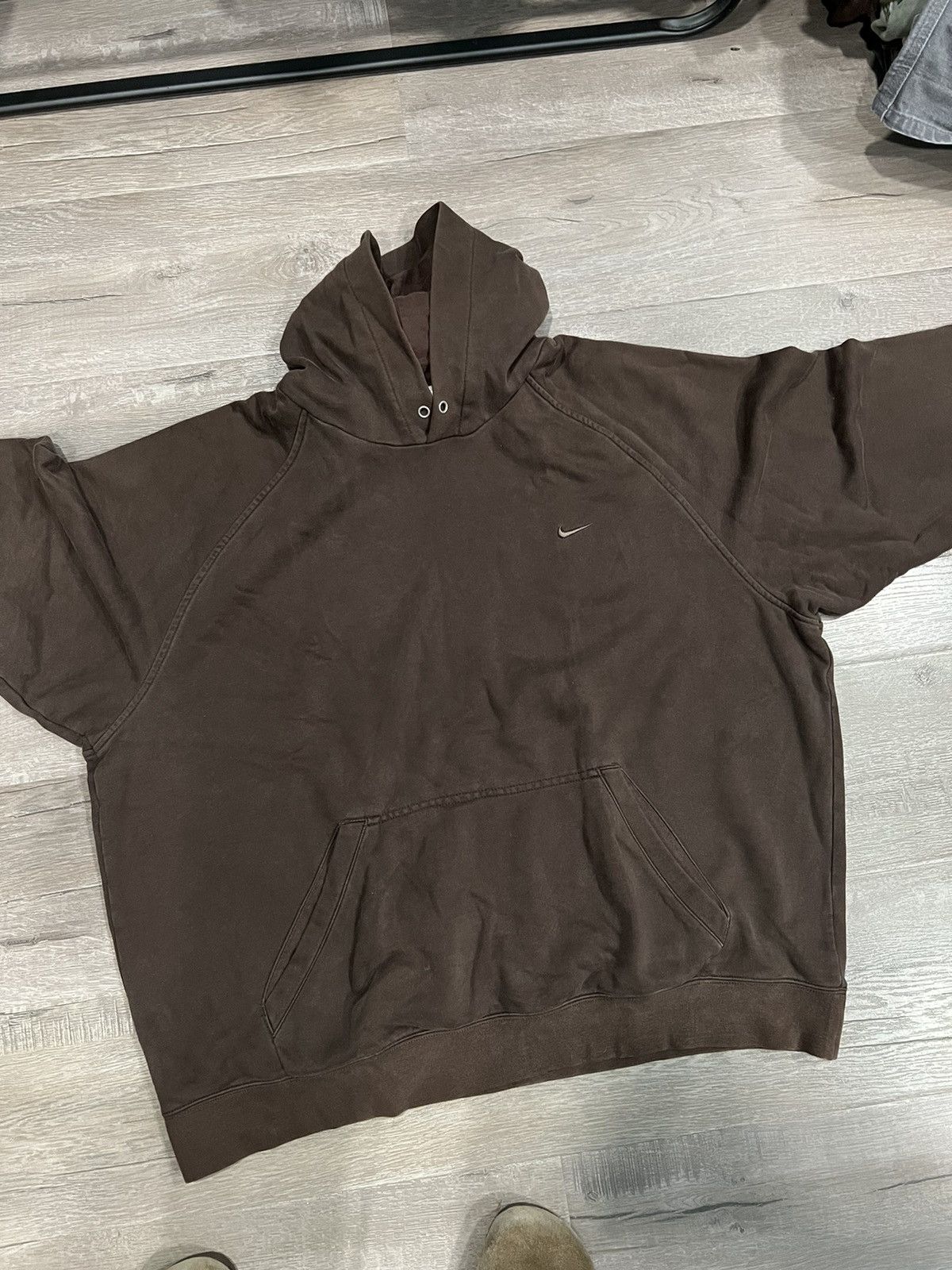 Nike Vintage Brown Nike Mini Swoosh Hoodie | Grailed