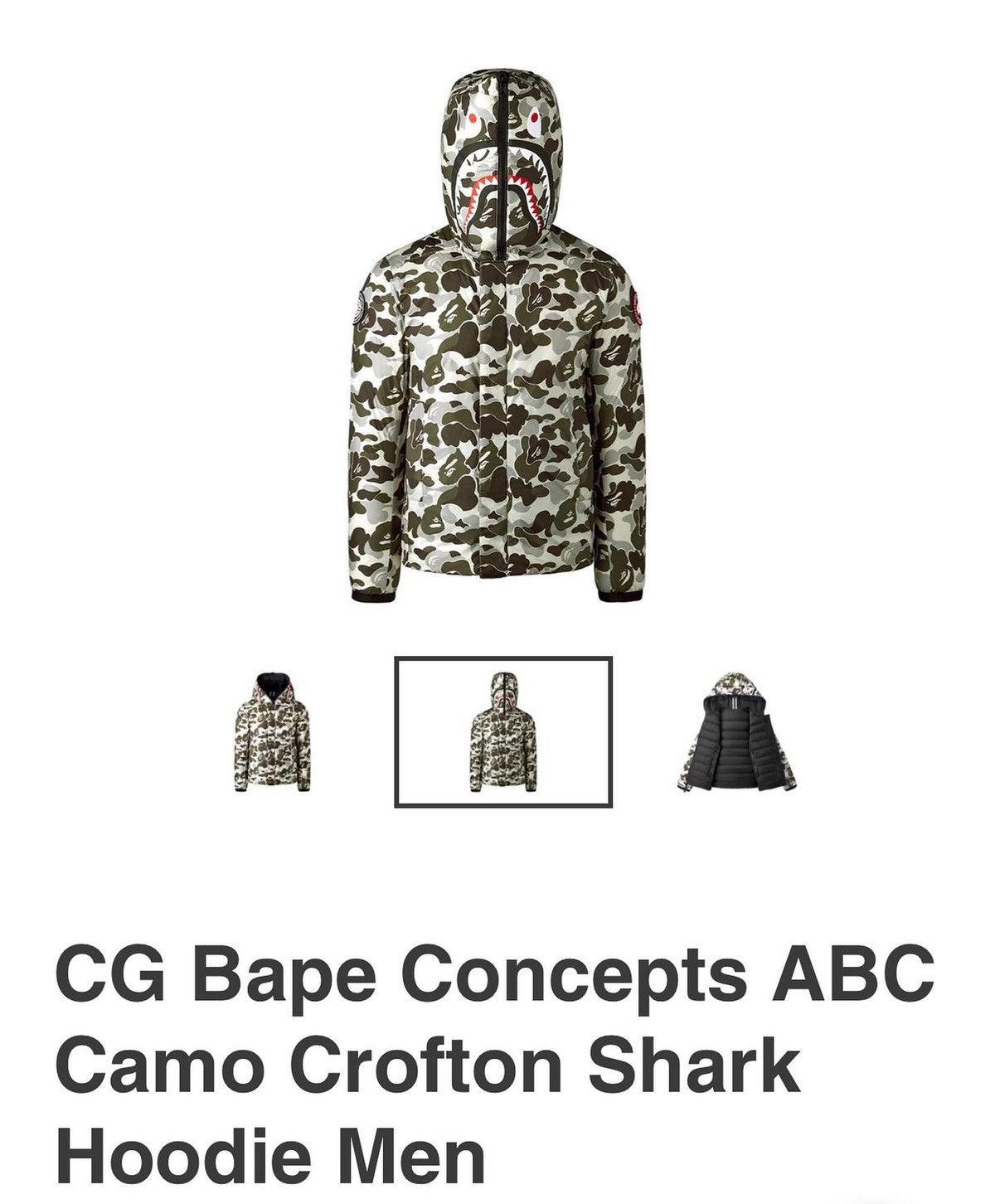Bape Bape x Canada Goose x Concepts Crofton Shark S | Grailed