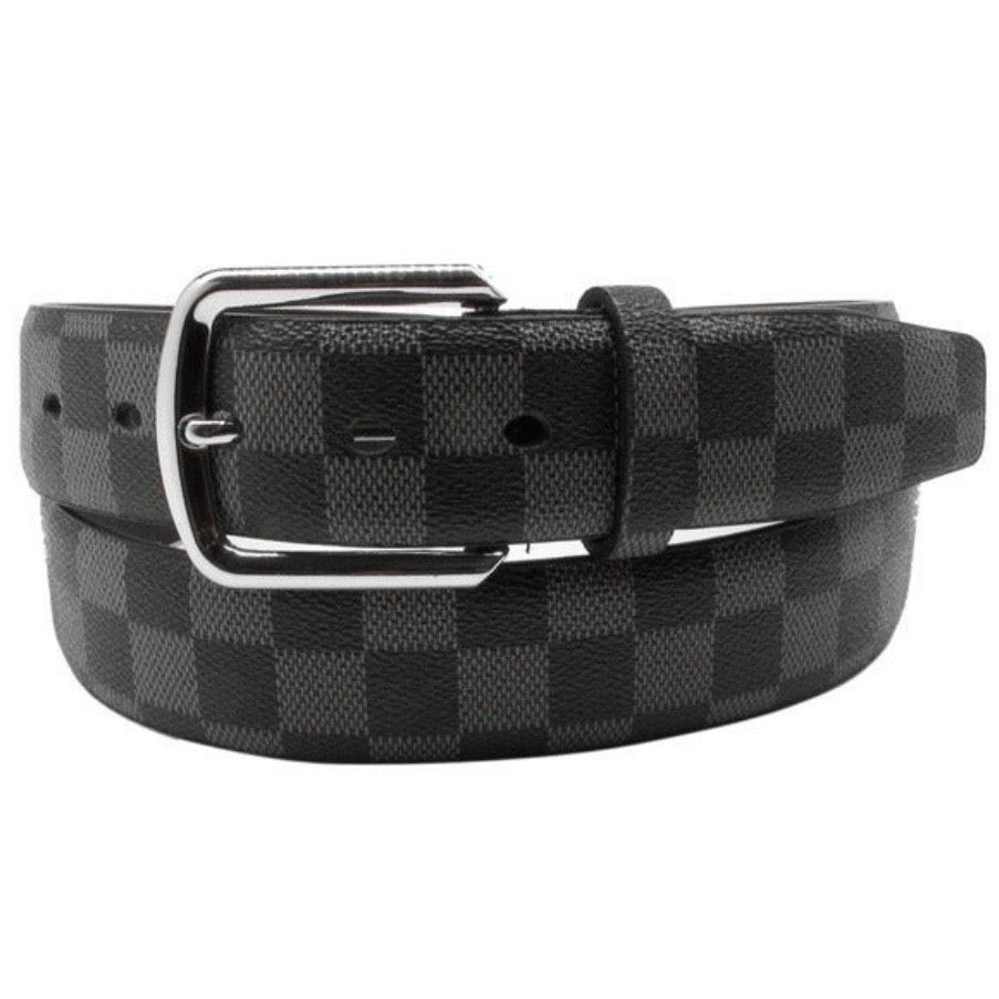 Other Gray Checker Pattern Belt Size-Large | Grailed