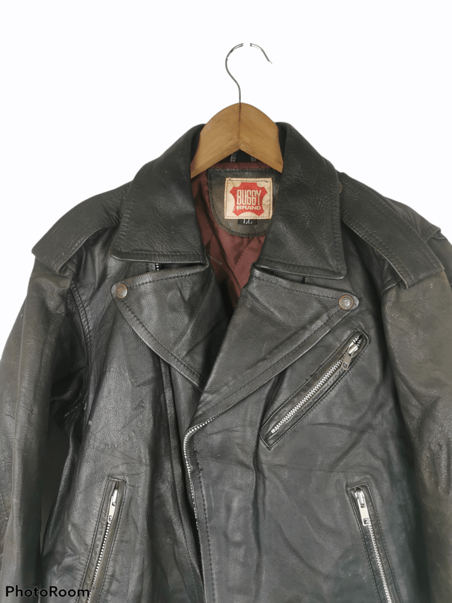 Vintage Distressed Buggy Brand Leather Motorcycle Jacket | Grailed