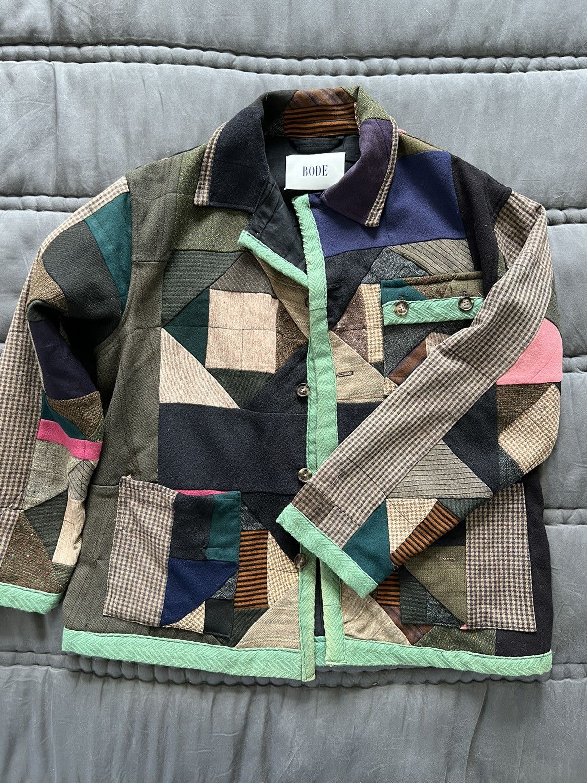 Bode Bode | One of a Kind Patchwork Quilt Wool Workwear Jacket | Grailed