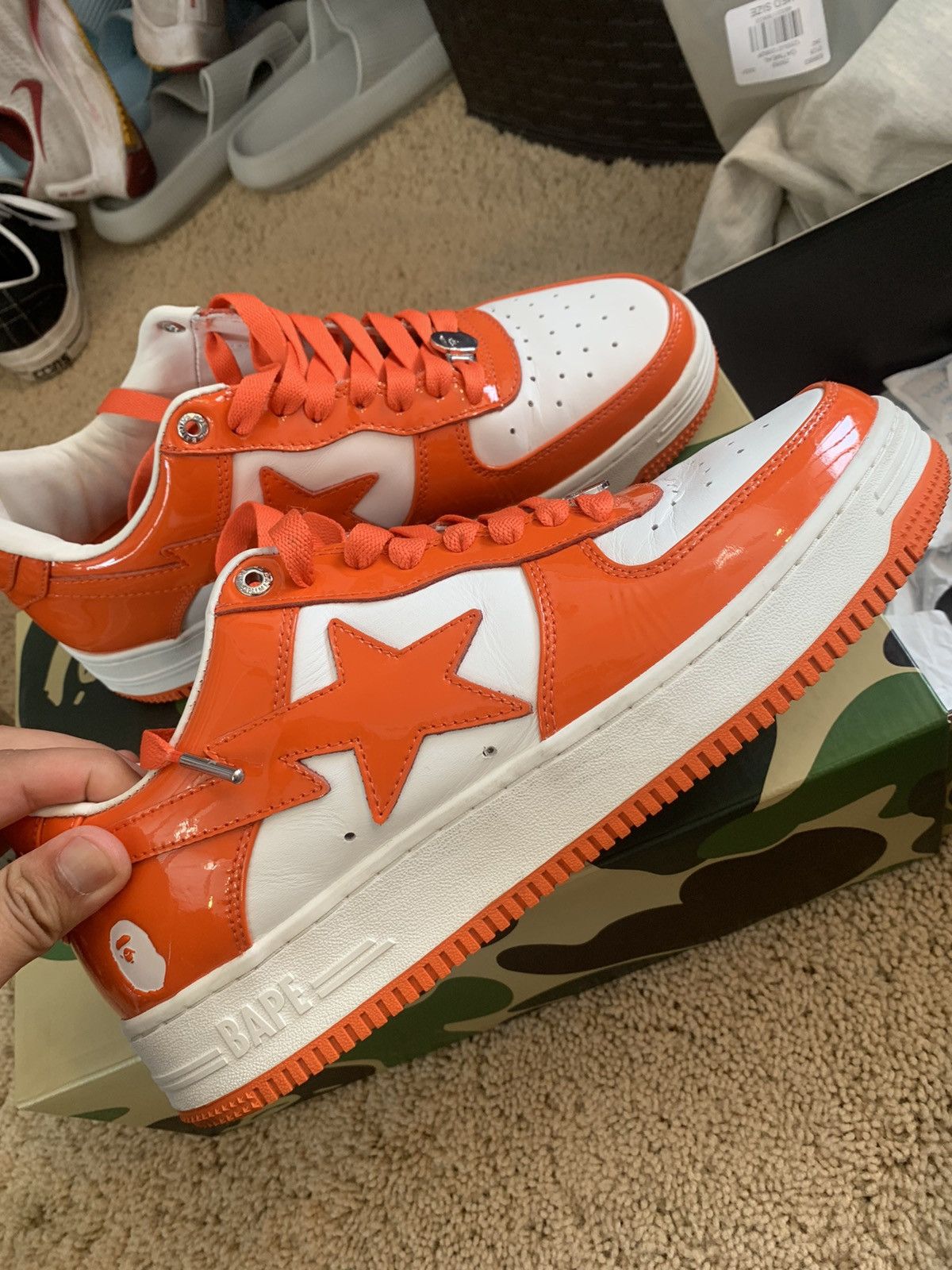 Bape Bapestas Orange | Grailed