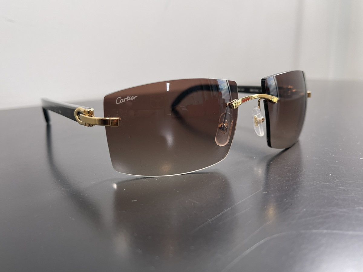 Cartier Black Buffalo Horn Sunglasses (CT0021RS) | Grailed
