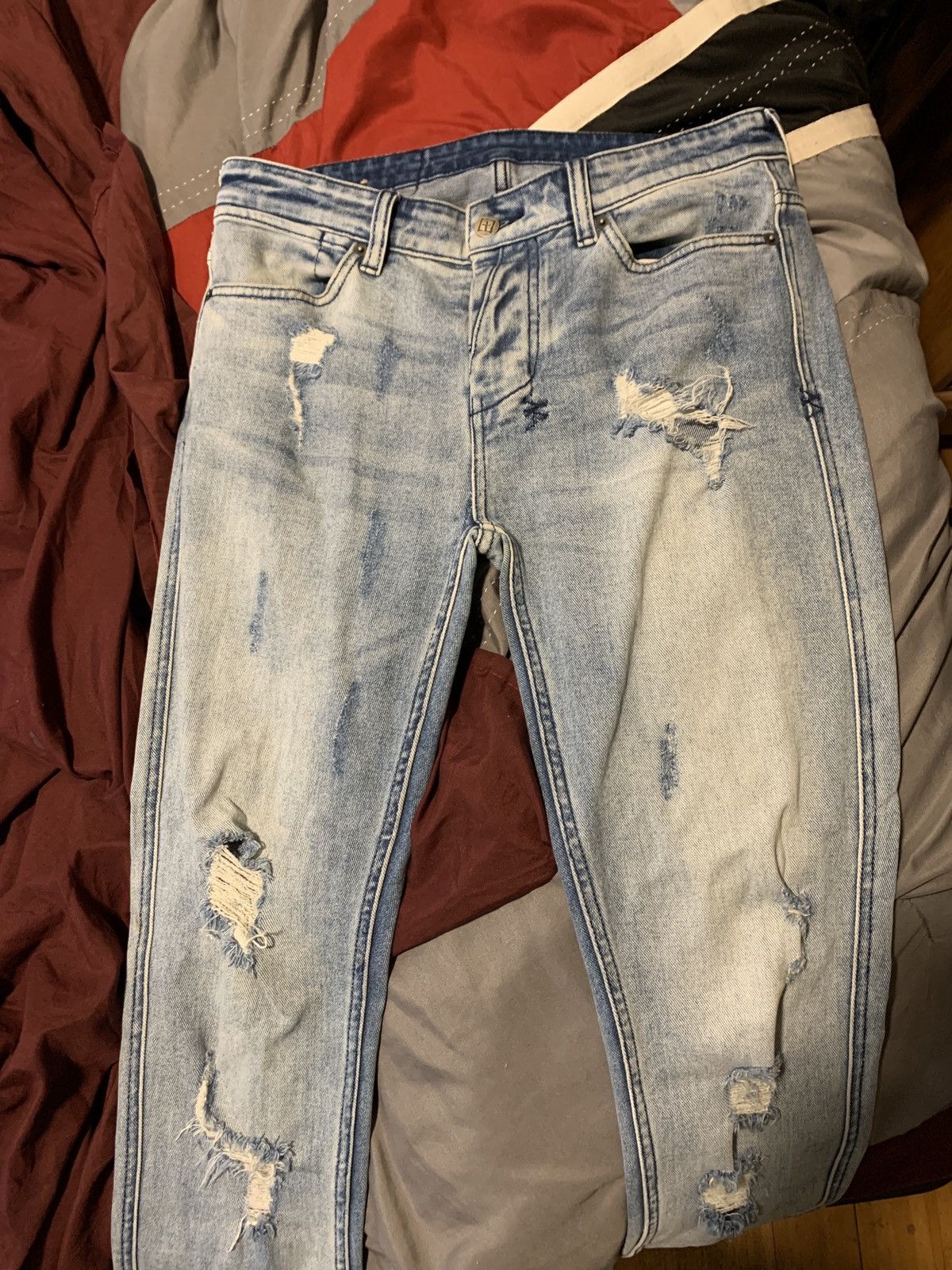 Ksubi Light Denim Ksubi Pants w Custom Rips | Grailed