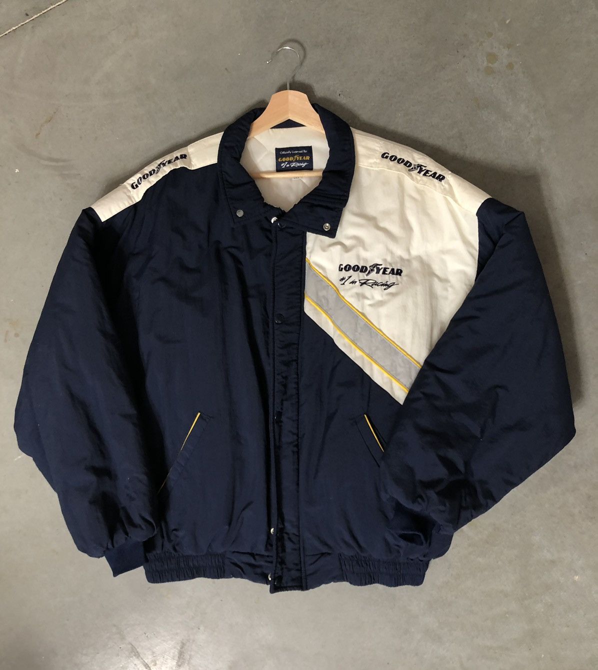 Vintage Vintage 90s Goodyear Racing Puffer Jacket | Grailed