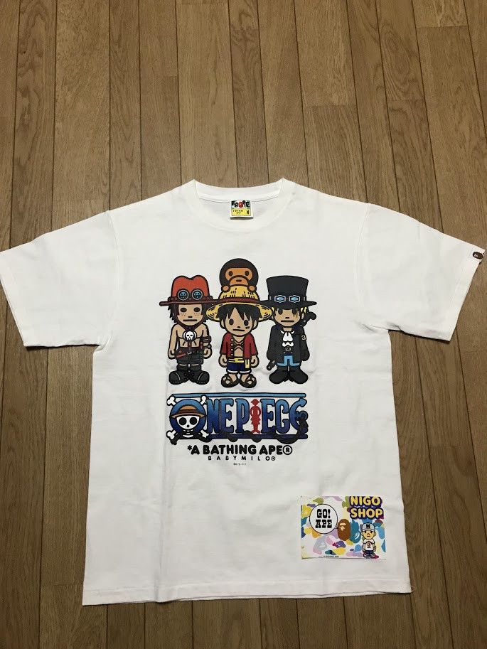 Bape M SIZE BAPE One Piece milo LUFFY ACE short T-shirt tee | Grailed