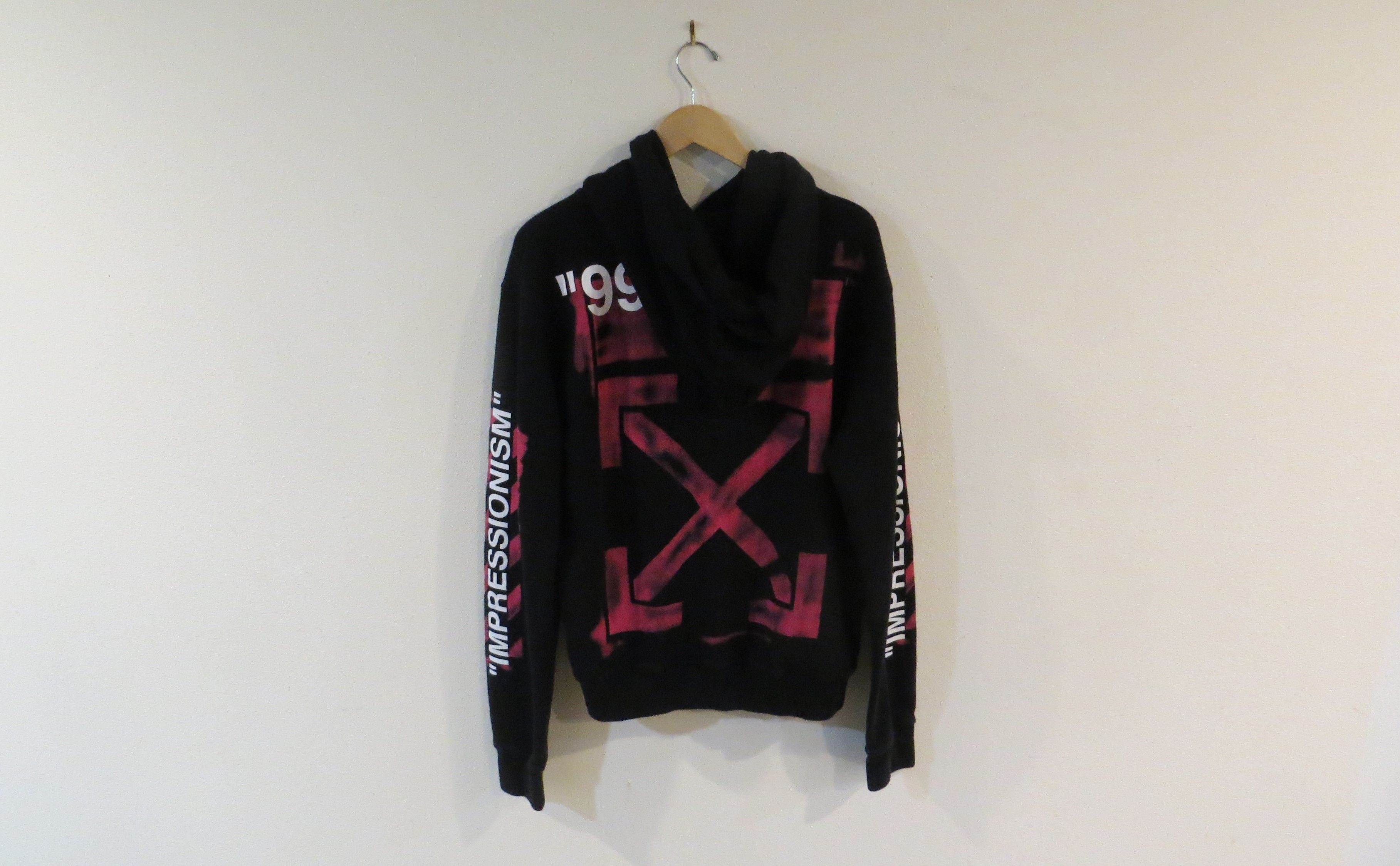 Off-White "Impressionism" Diagonal Stencil Hooded Sweatshirt | Grailed