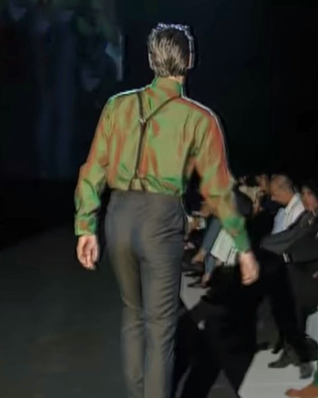 Gucci × Tom Ford S/S 1998 Runway Iridescent Silk Shirt (SS98, Metallic ...