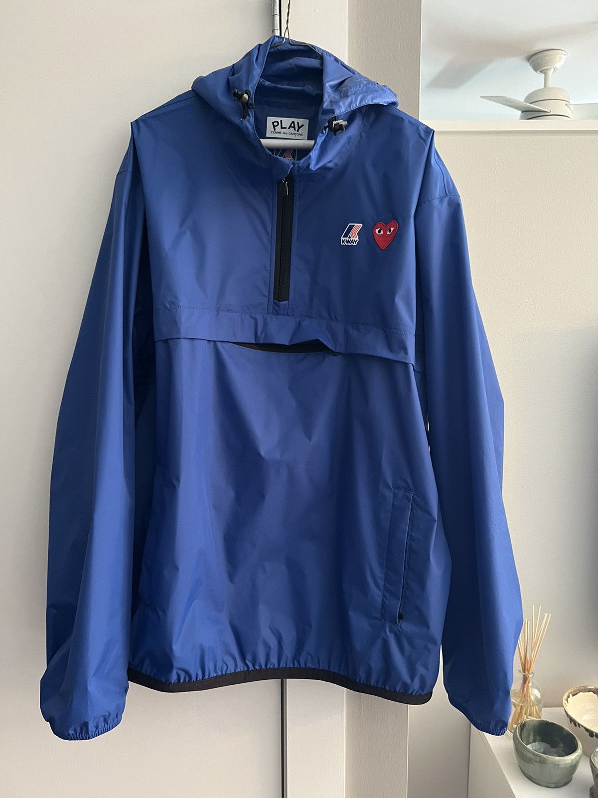 Comme Des Garcons Play × Kway K-Way COMME DES GARÇONS Hooded Pullover ...