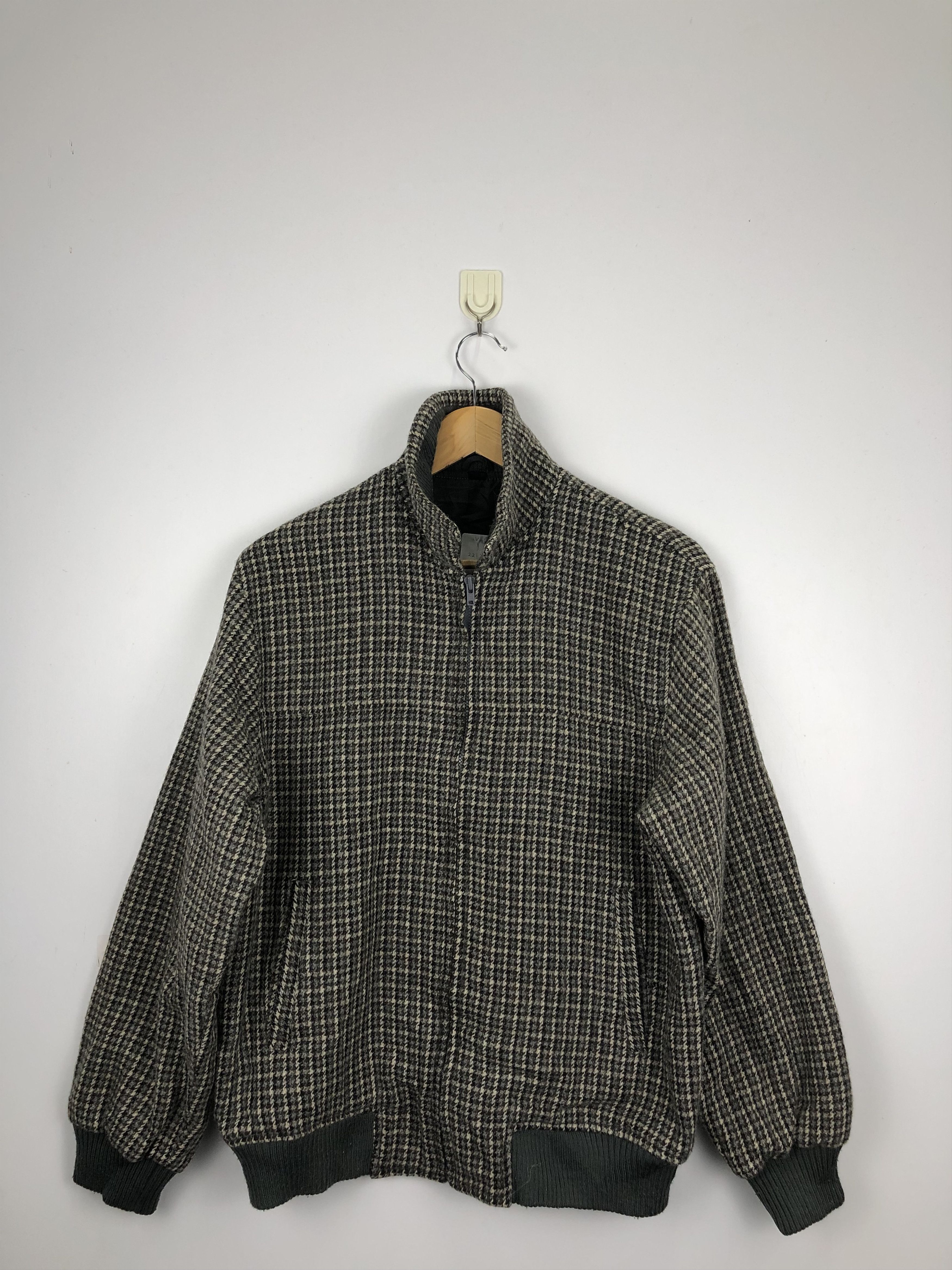 Varsity Jacket × Vintage Vintage Japanese Brand Checkered Zipper ...