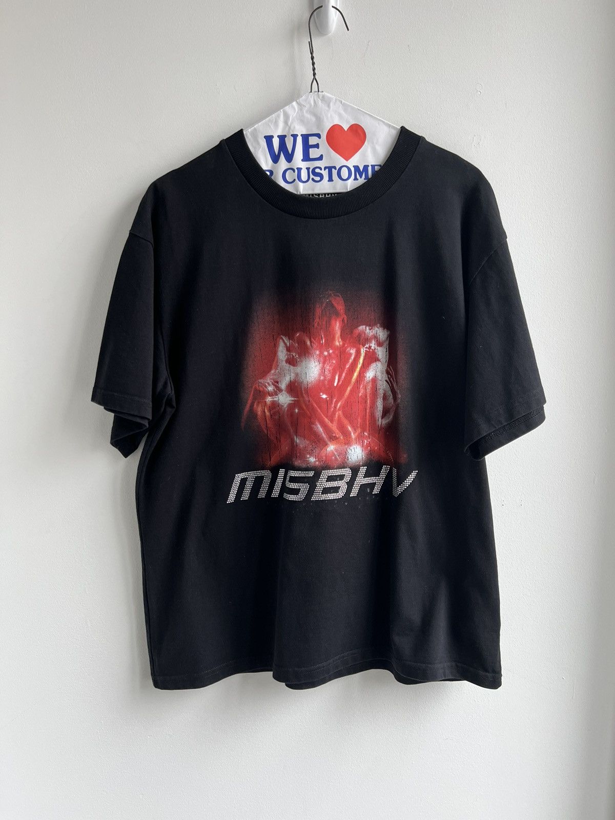 Misbhv FW20 2001 crystals black red tee | Grailed