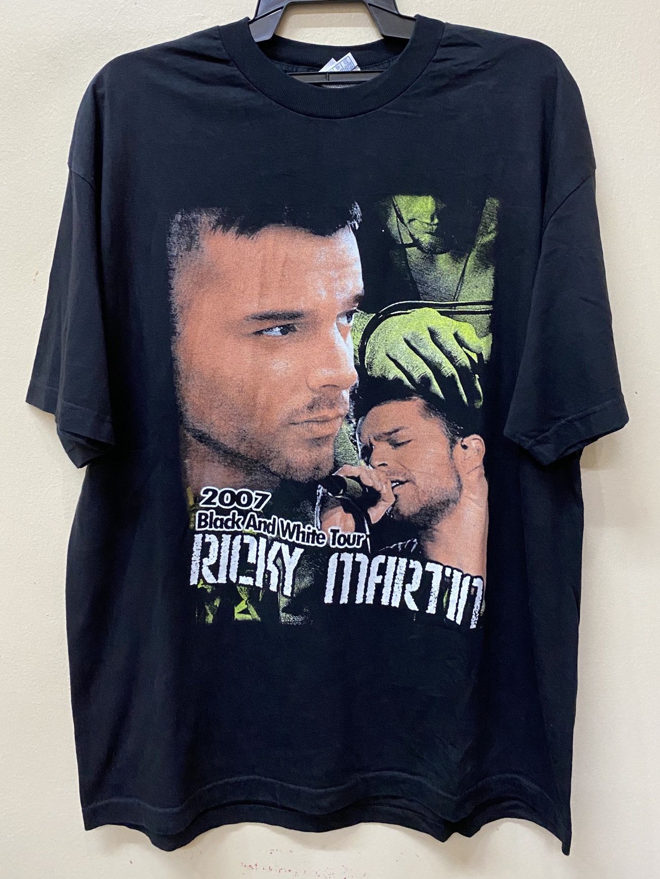 Band Tees × Streetwear × Vintage Ricky Martin Black And White Tour T ...
