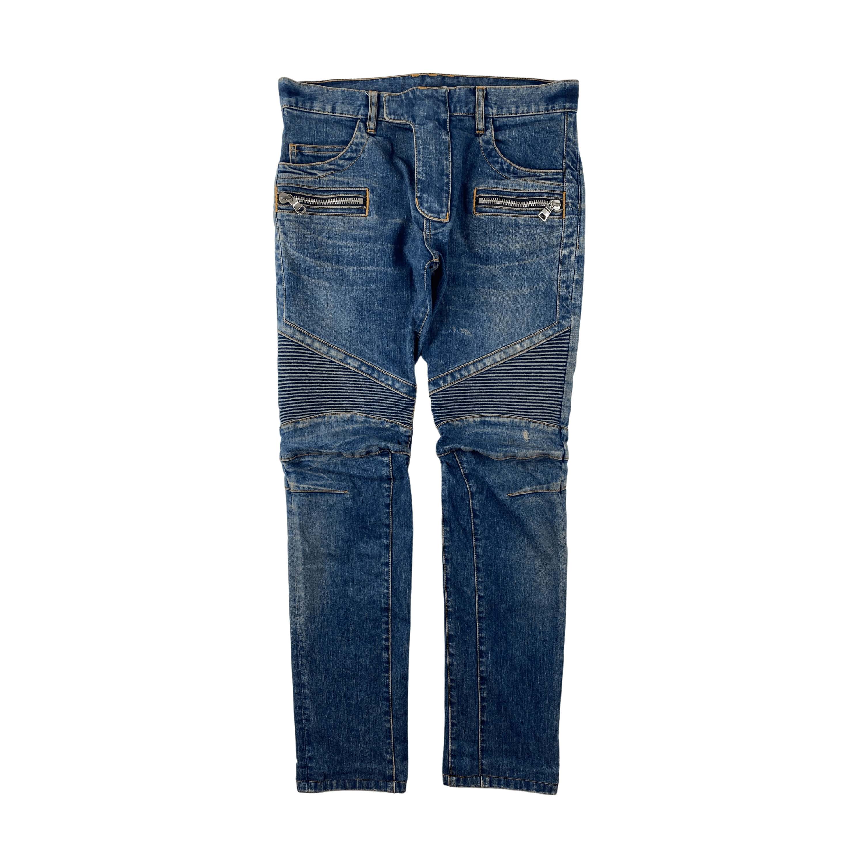 Balmain Balmain Blue Exposed Zipper Jeans | Grailed