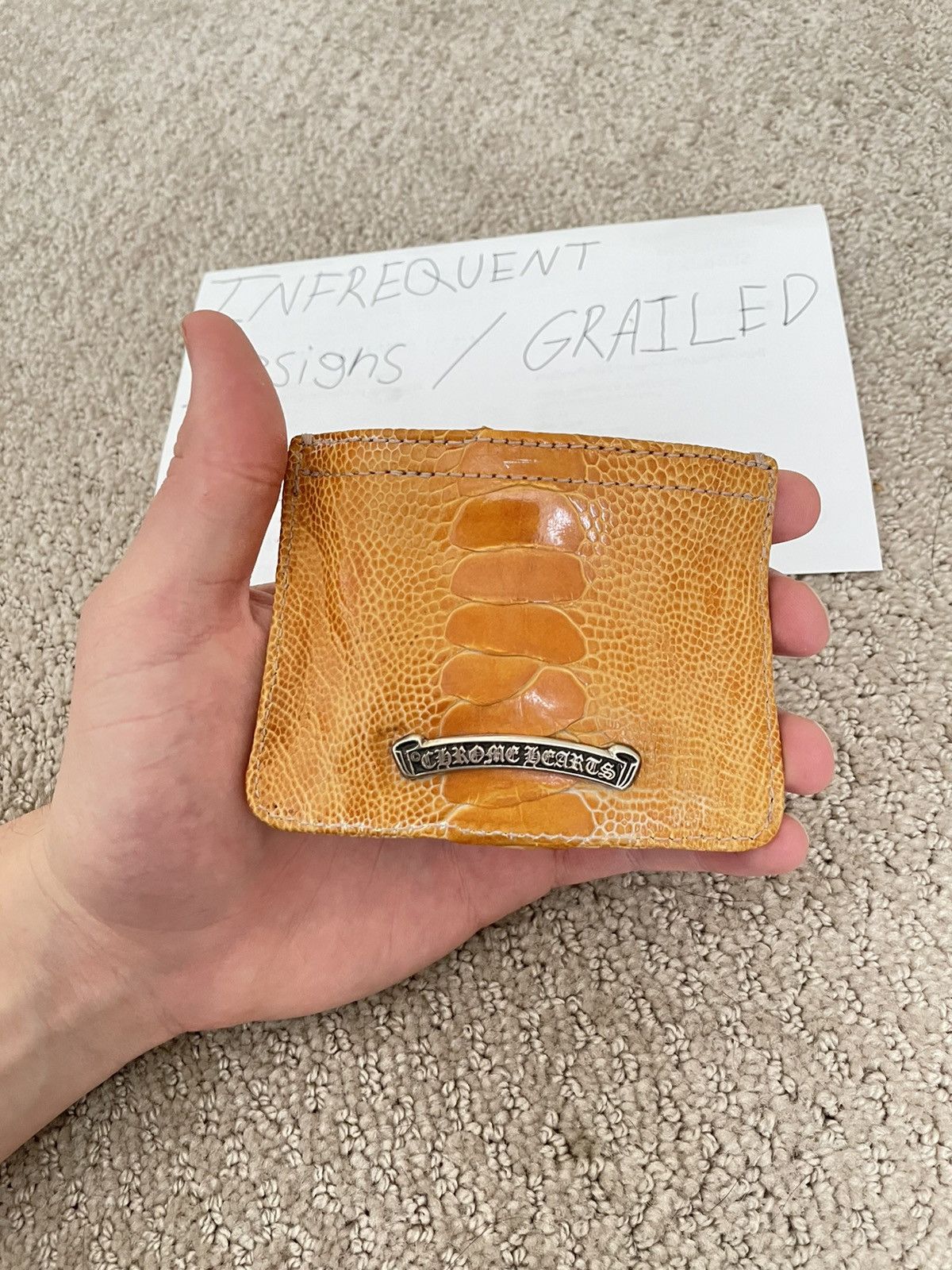 Chrome Hearts Chrome hearts yellow snakeskin zip coin pouch | Grailed