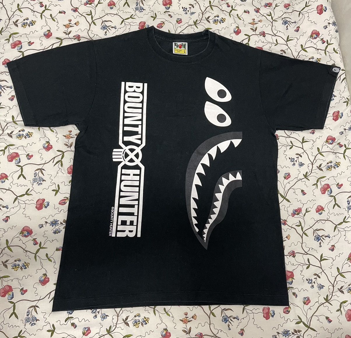 Bape × Bounty Hunter Bape x Bounty Hunter Half Split Shark Logo Tee ...