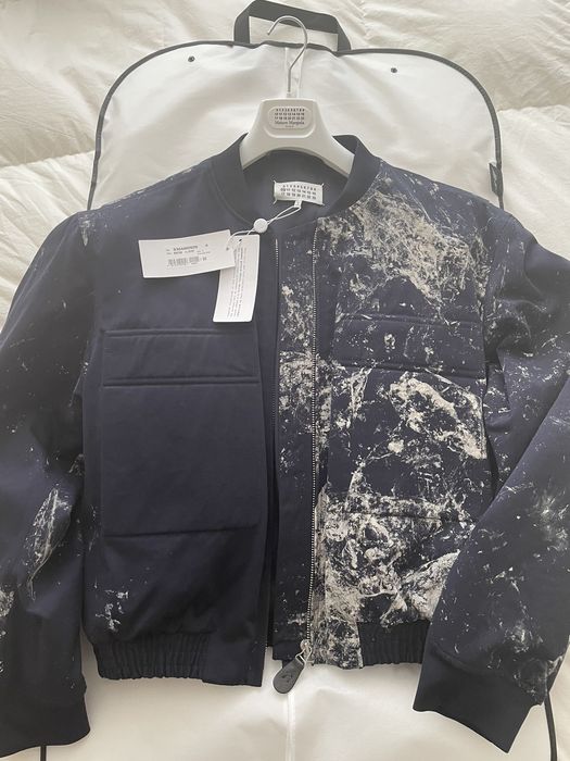 Maison Margiela Paint splattered padded bomber | Grailed