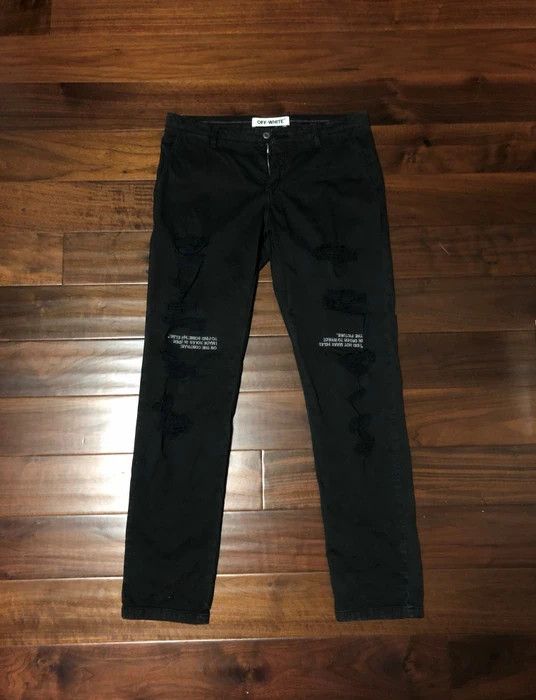 Off-White Ripped Chino Pants | Grailed