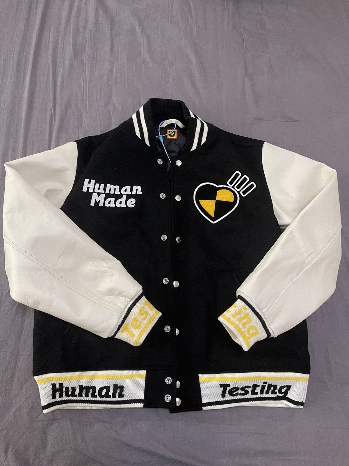 Human Made Human made human testing asap rocky awge varsity Jacket ...