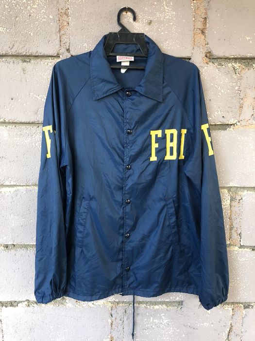 Vintage Rare 90s Vintage FBI USA Made Nylon Sweater Jacket | Grailed