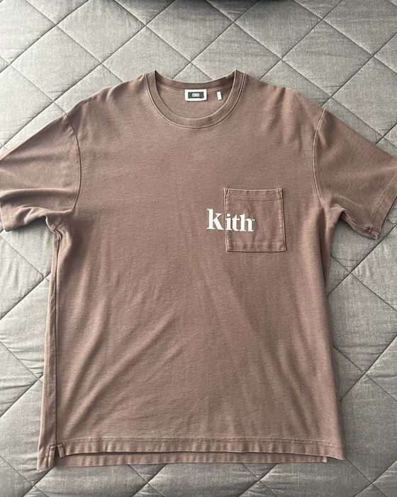 Kith Kith Serif Quinn Pocket Tee Brown | Grailed