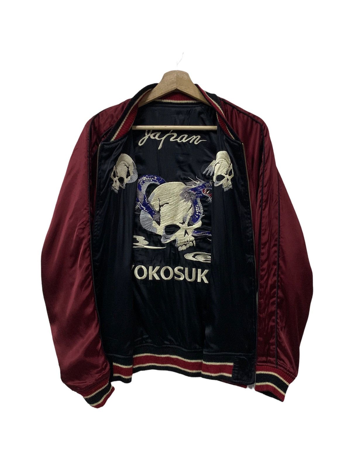 Japanese Brand × Sukajan Souvenir Jacket × Tokyo 🔥RARE SUKAJAN SKULL ...