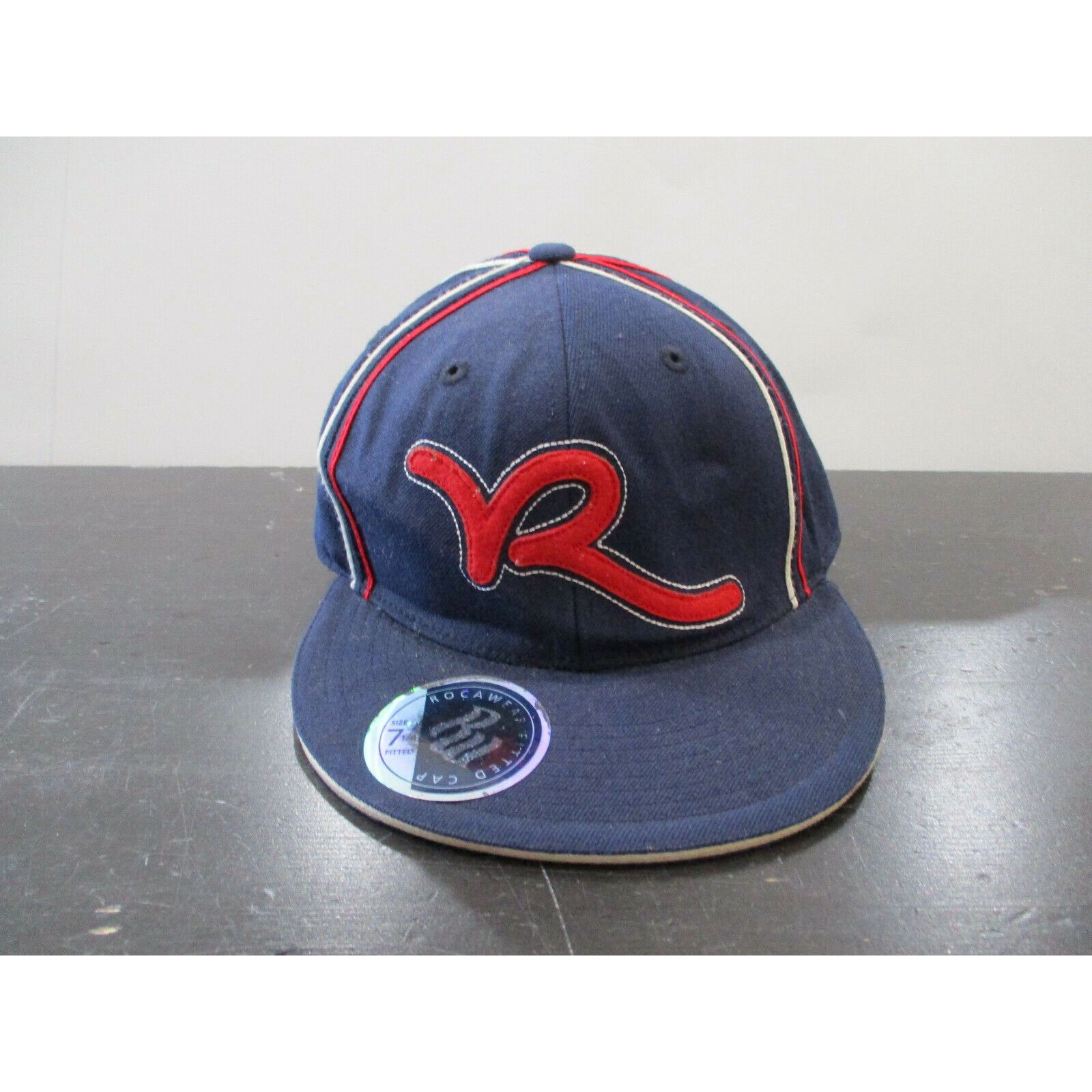 Rocawear VINTAGE Rocawear Hat Cap Fitted Mens 7 1/4 Blue Red Hip Hop ...