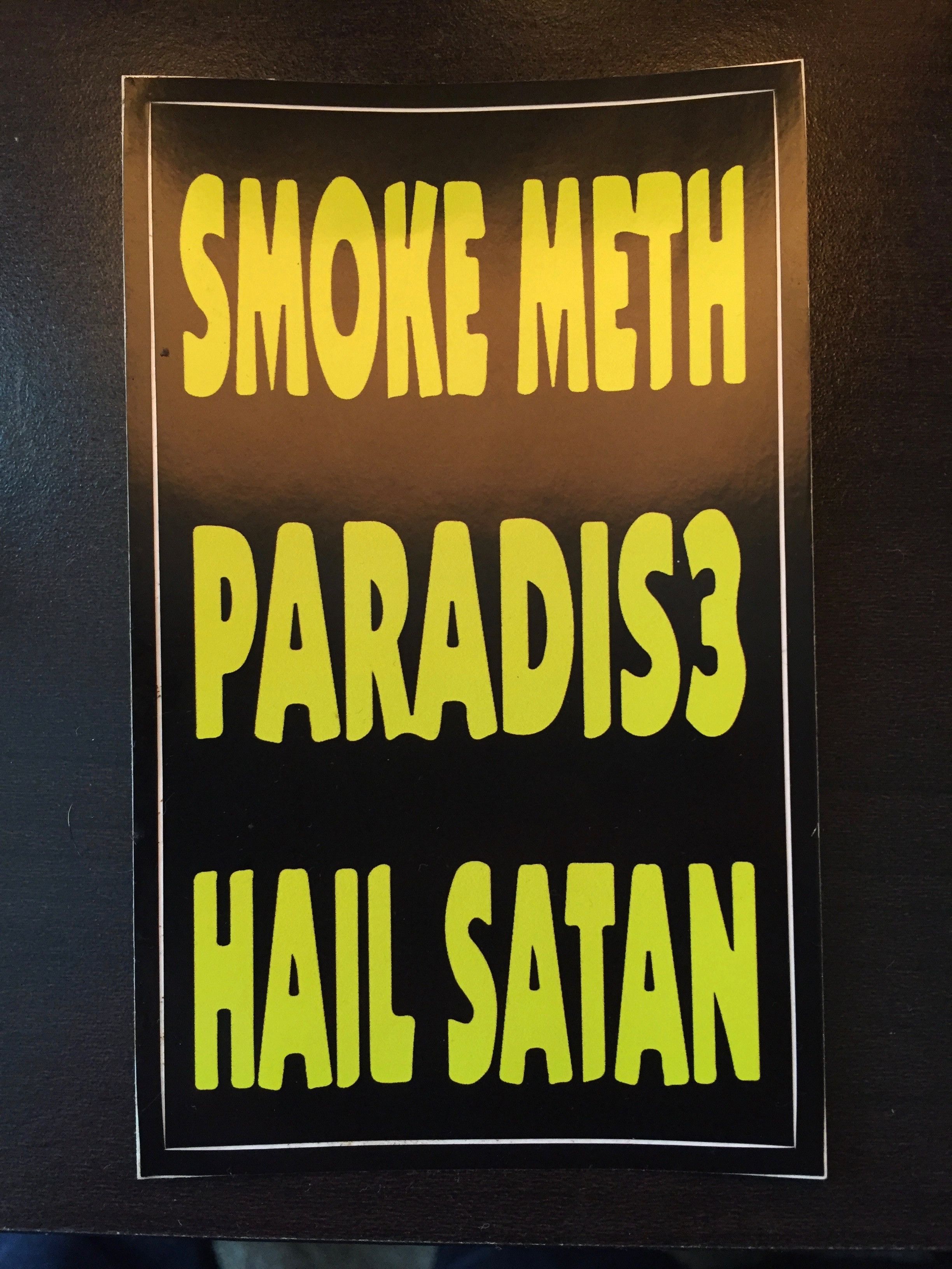 Paradise Meth and Satan Sticker | Grailed